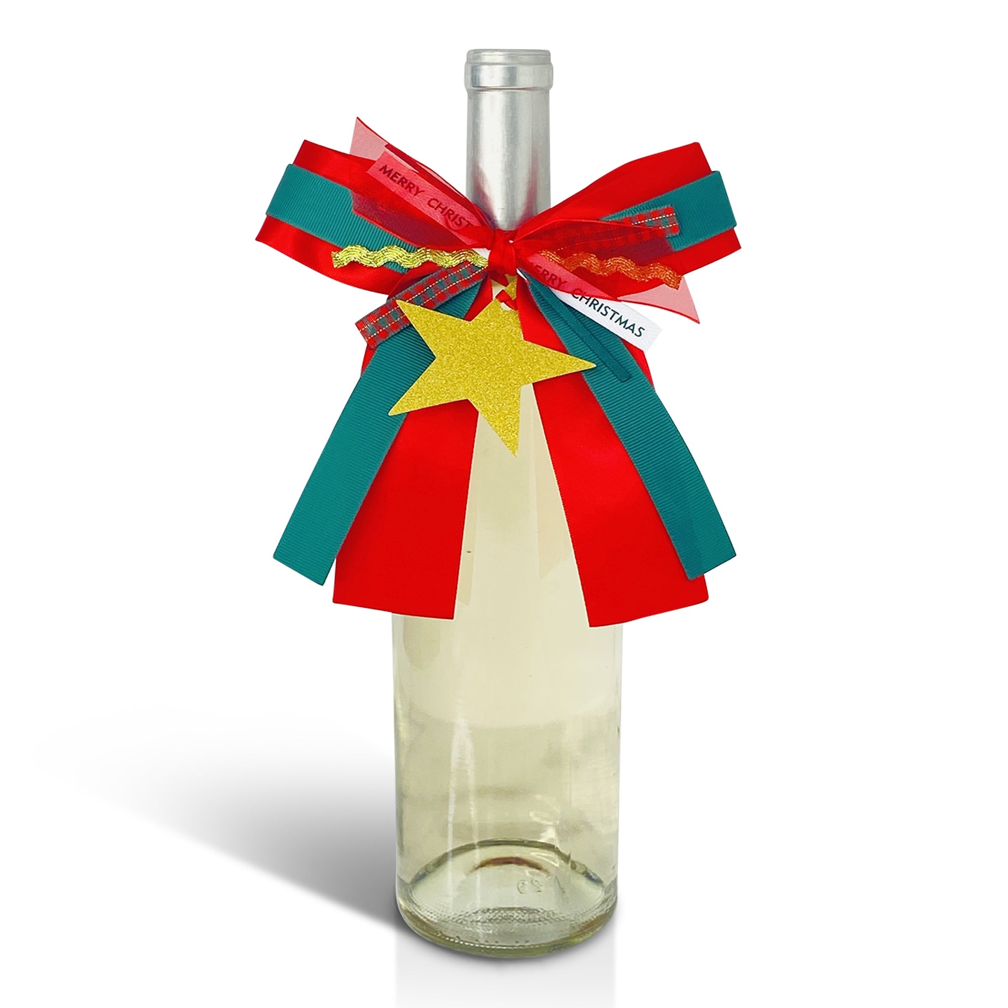 Bougie Bottle Bow™ - Merry Christmas Gold Star – Wrapido!